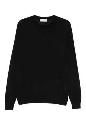 FERRANTE Crew-neck Long Sleeve Sweater - Black