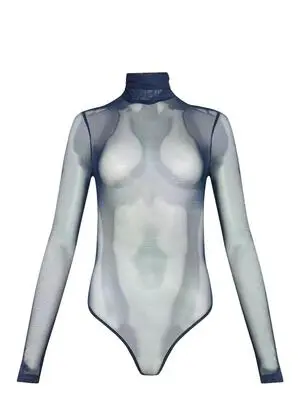 LAQUAN SMITH Open-Back Mesh Bodysuit