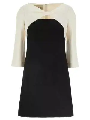Valentino Garavani Crêpe Couture Short Dress With Bow Detail - Black