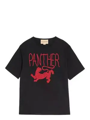 Valentino Garavani Printed Cotton T-shirt - Black