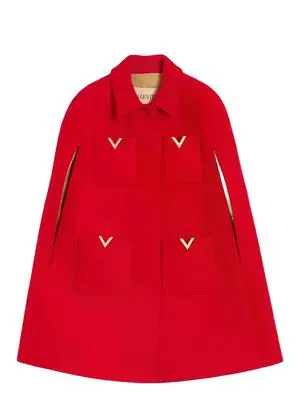 Valentino Garavani Drill Button Cape - Red