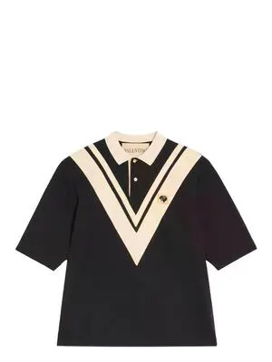 Valentino Garavani Embroidered Polo Shirt - Black