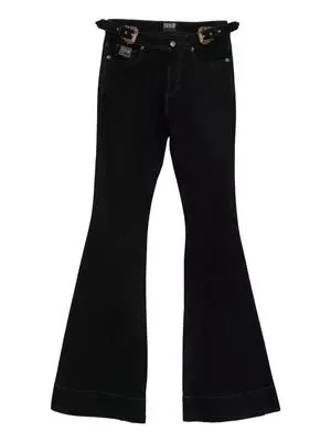 Versace Buckle Flared Trousers - Black