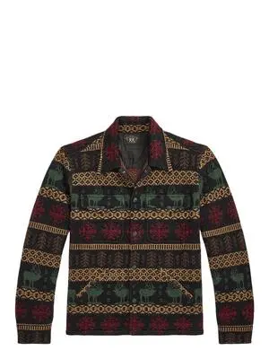 Ralph Lauren Wool Overshirt Sweater - Black Multi