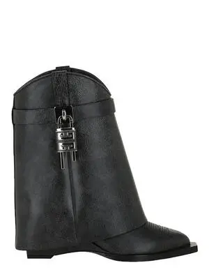 Givenchy Shark Lock Cowboy Ankle Boots - Black