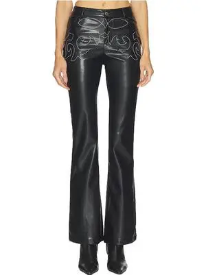 WeWoreWhat Low Rise Western Pant - Black