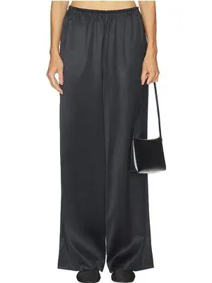 SKIMS Heavyweight Satin Wide Leg Pant - Onyx