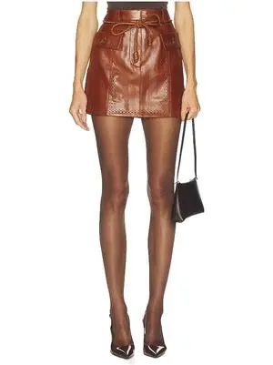 Ulla Johnson Luna Leather Mini Skirt - Wenge