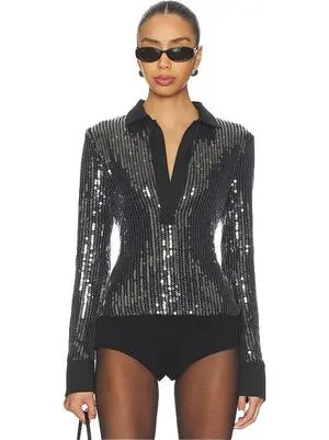 SUPERDOWN Superdown Embellished Sequin Shirt