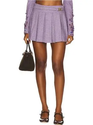 LA FUORI Rosalia Tweed Mini Skirt - Ultra Violet