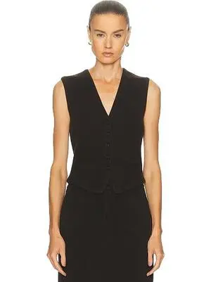 Guest In Residence Tailored Vest - Burnt Cocoa