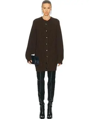 Khaite Jina Cashmere Cardigan - Chestnut