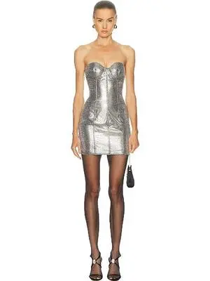 Dolce & Gabbana Strapless Mini Dress - Silver