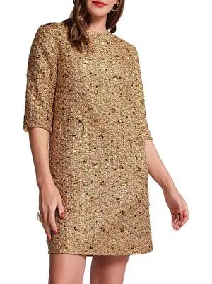 FRANCES VALENTINE Mod Mini Dress - Gold