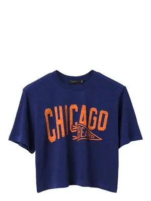 Junk Food Clothing NFL Chicago Bears Dual Threat Crop Tee Navy