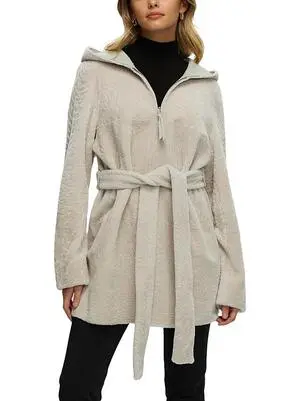 Gorski Reversible Shearling Zip Parka Coat - Beige/beige