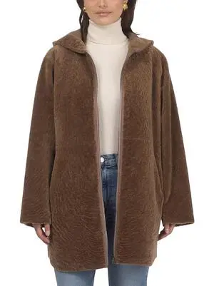 Gorski Reversible Textured Shearling Parka Coat - Camel/camel