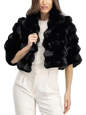 LYLA GRANT Faux Fur Bolero - Black Chinch