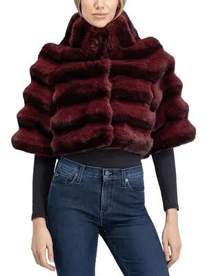 LYLA GRANT Faux Fur Bolero - Wine Chinch