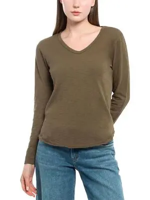 WILT CLOTHING Long Sleeve Shirttail Tee - Dark Olive