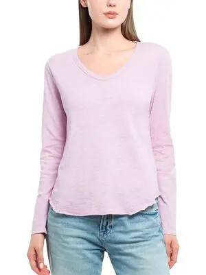 WILT CLOTHING Long Sleeve Shirttail Tee - Mauve Mist