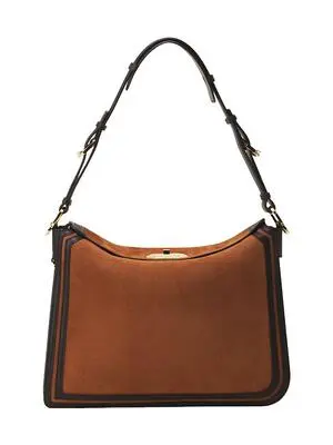 LANVIN Asymmetrical Suede Bag - Chestnuts