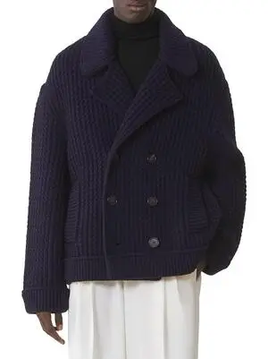 LANVIN Oversized Wool Pea Coat - Montana