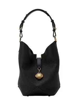 LANVIN Catch Medium Leather Bucket Bag - Black