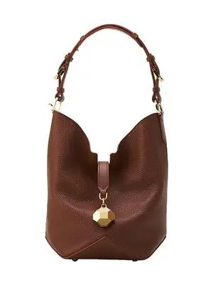LANVIN Catch Medium Leather Bucket Bag - Chestnuts