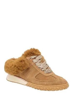 Dolce Vita Izzey Plush Sneakers - Light Brown Suede
