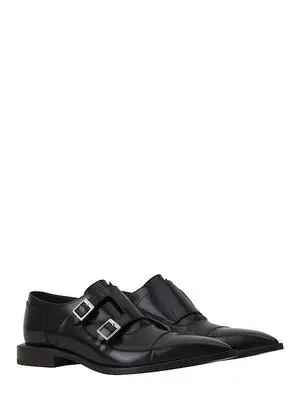 LANVIN Monk Shoes In Glossy Leather - Black