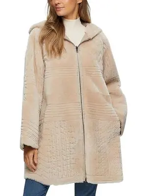 Gorski Reversible Shearling Parka - Beige