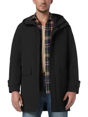 Andrew Marc Tucker Hooded Rain Jacket Black