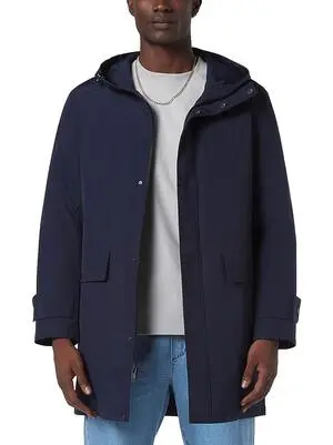 Andrew Marc Tucker Hooded Rain Jacket Navy