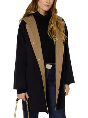 Gerard Darel Monica Wool Coat - Navy