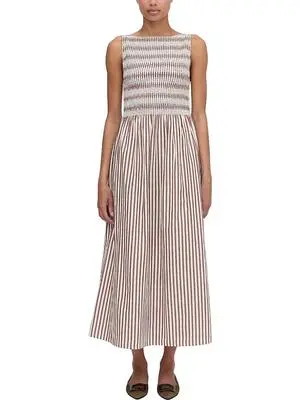Hill House Home The Cosima Nap Dress - Rust Stripe