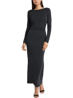 Maggy London Boat Neck Long Sleeve Dress - Black