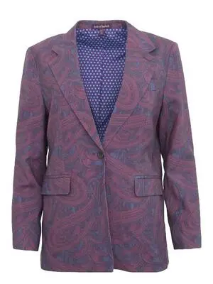 LORDS OF HARLECH Julia Stretch Wool Tailored Blazer Badalona Plum