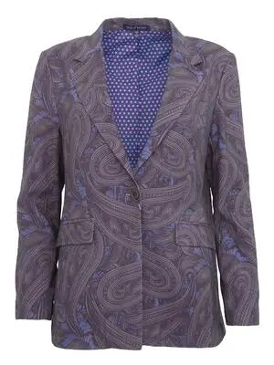 LORDS OF HARLECH Julia Stretch Wool Tailored Blazer Badalona Smoke