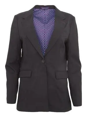 LORDS OF HARLECH Julia Stretch Wool Tailored Blazer Black