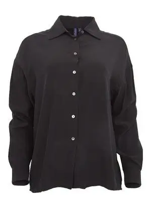 LORDS OF HARLECH Silk Oversized Blouse - Black