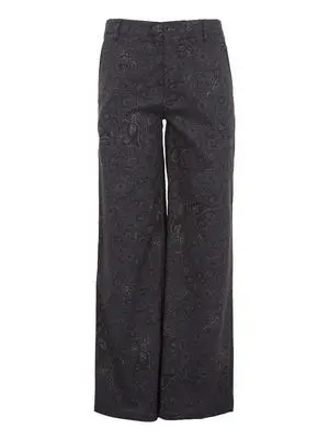 LORDS OF HARLECH Phillis Wide Leg Tailored Pant - Montgat Paisley Black