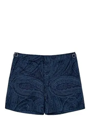 LORDS OF HARLECH Neptune Tailored Swim Shorts - Wild Paisley Navy
