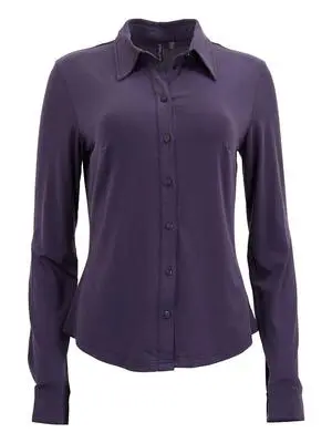 LORDS OF HARLECH Stephanie Stretch Knit Shirt - Plum