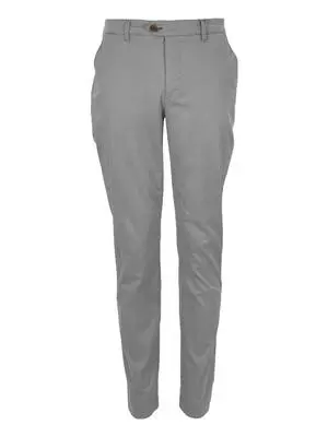 LORDS OF HARLECH Jack Flat Front Stretch Sateen Pant - Grey