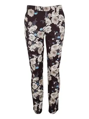LORDS OF HARLECH Jack Flat Front Stretch Sateen Pant - Serious Floral Black