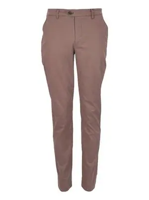 LORDS OF HARLECH Jack Flat Front Stretch Sateen Pant - Tan