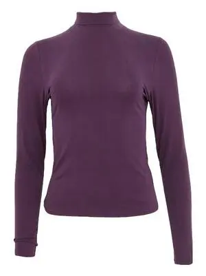 LORDS OF HARLECH Stretch Knit Turtleneck - Plum