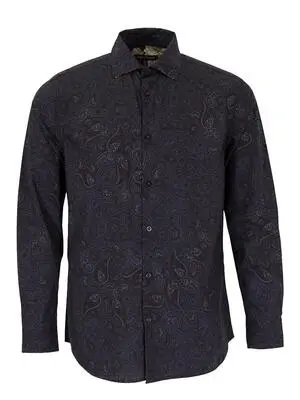 LORDS OF HARLECH Nigel Button-up Shirt - Montgat Paisley Black