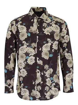 LORDS OF HARLECH Nigel Button-up Shirt - Serious Floral Black